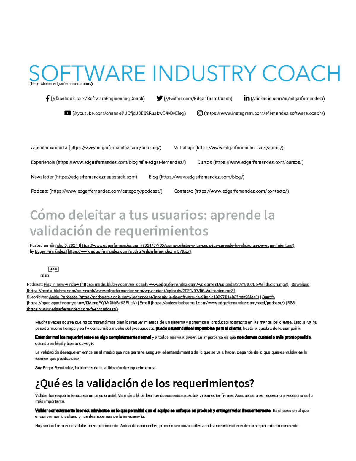 Validación de Requerimientos de Software: Claves y Técnicas - Studocu