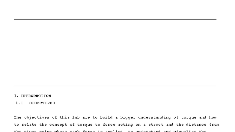 Lab Report: Torque and Rotational Static Equilibrium (PHYS 101) - Studocu