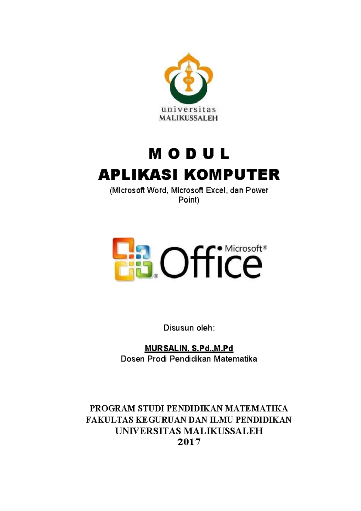 Modul Ajar Aplikasi Komputer (Microsoft Word, Excel, PowerPoint) - Studocu