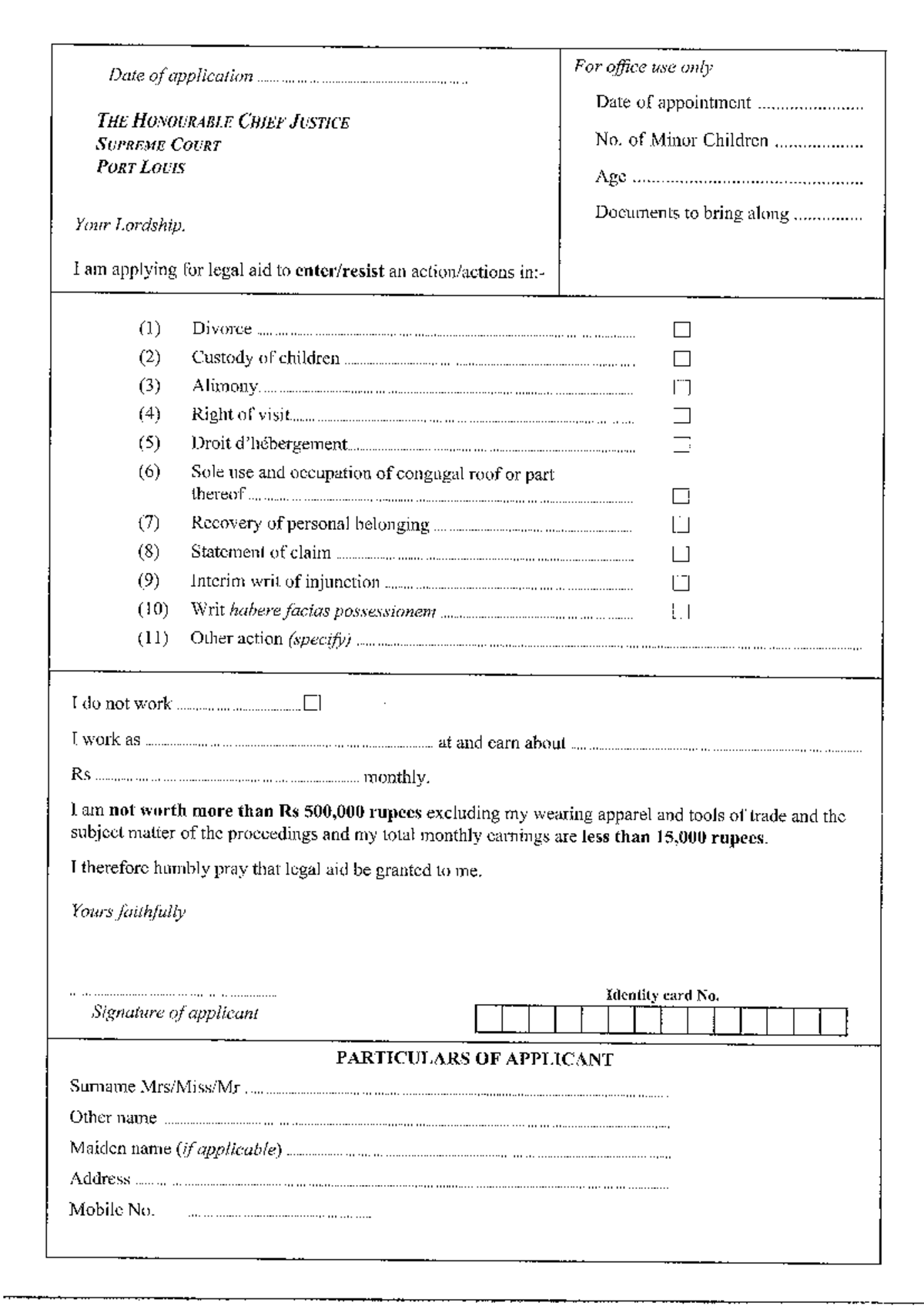 Legal Aid Application Form - SCAN0004 for Divorce & Custody - Studocu