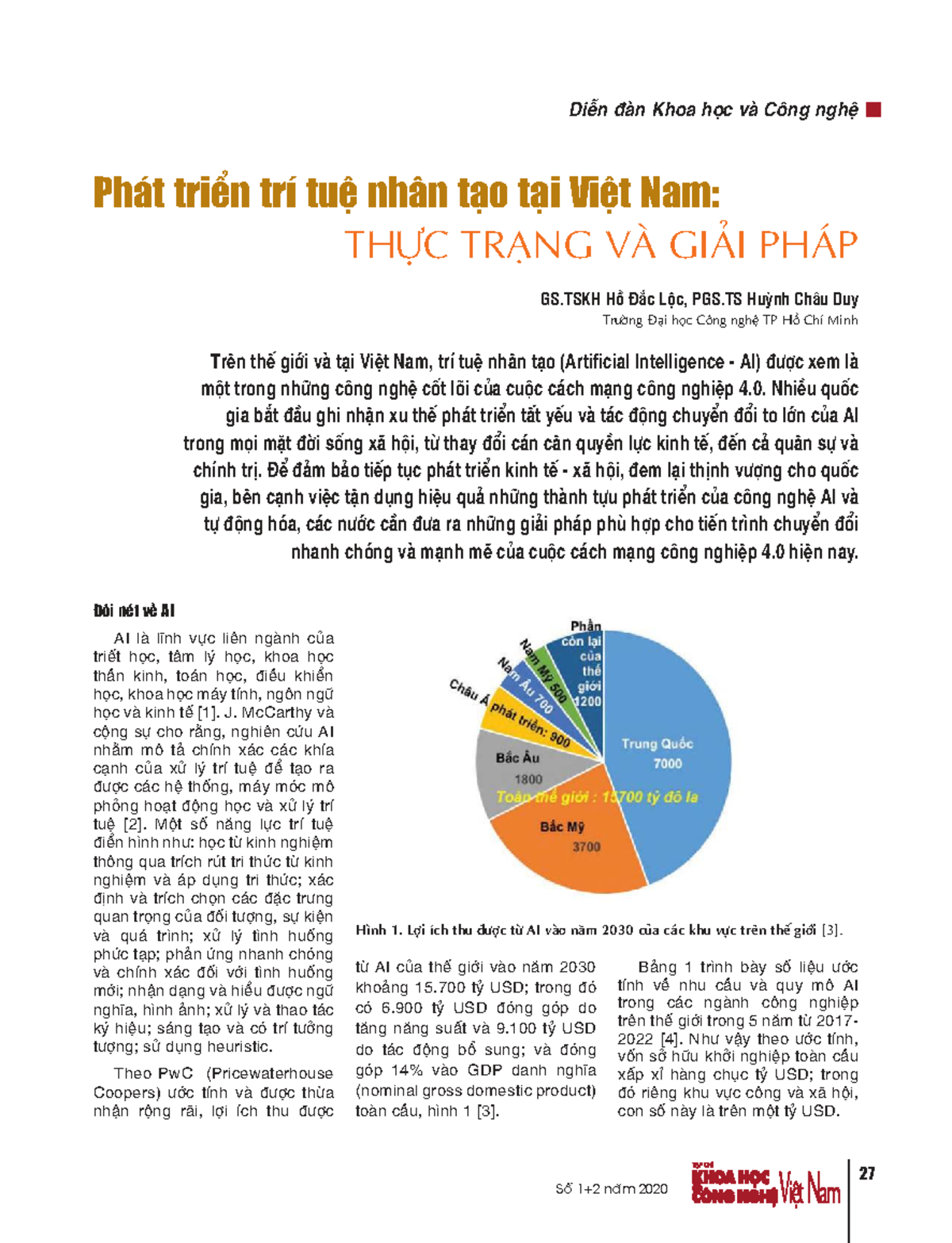 Diễn đàn Khoa học và Công nghệ: Phát triển AI tại Việt Nam 2020 - Studocu