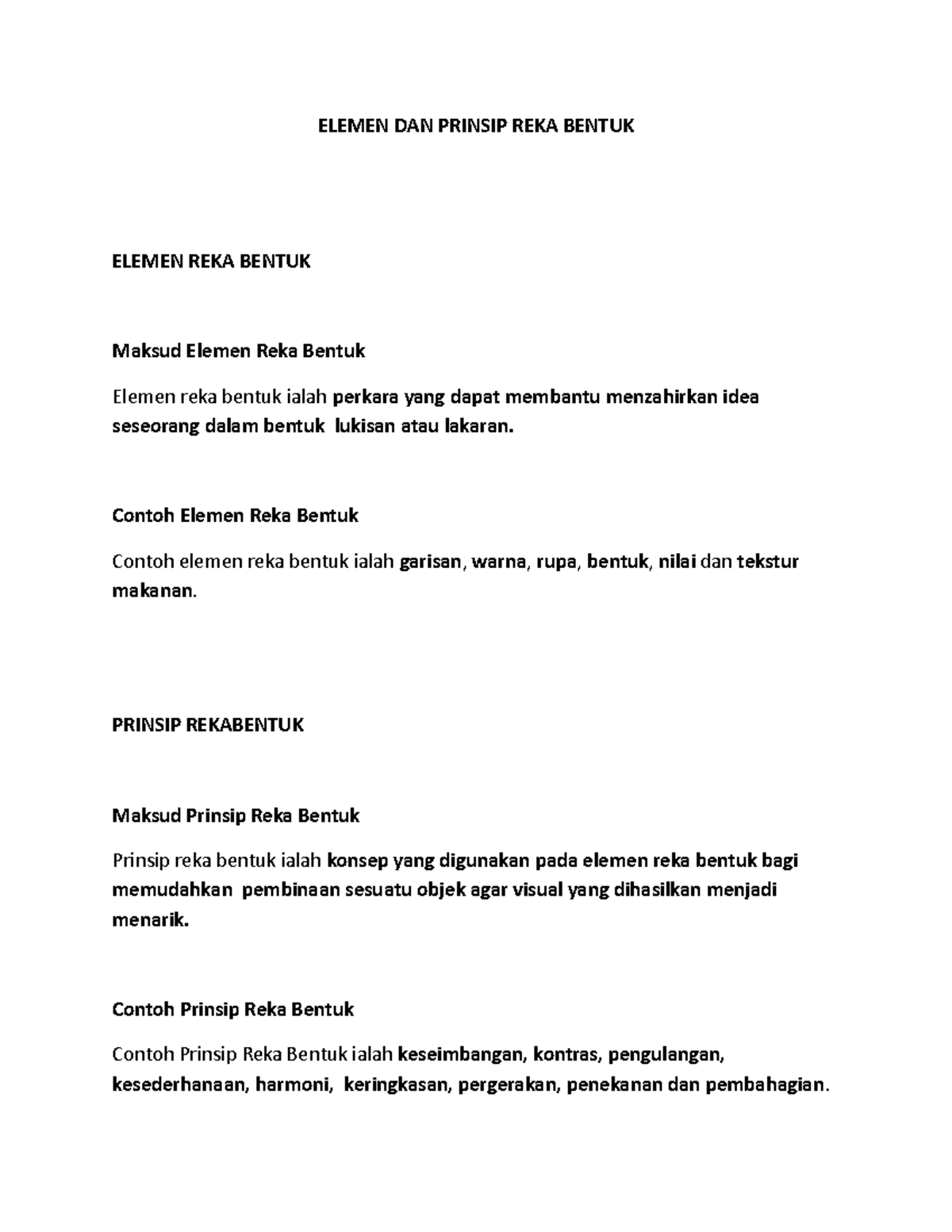 Elemen dan Prinsip Reka Bentuk: Panduan Lengkap untuk Pemahaman - Studocu