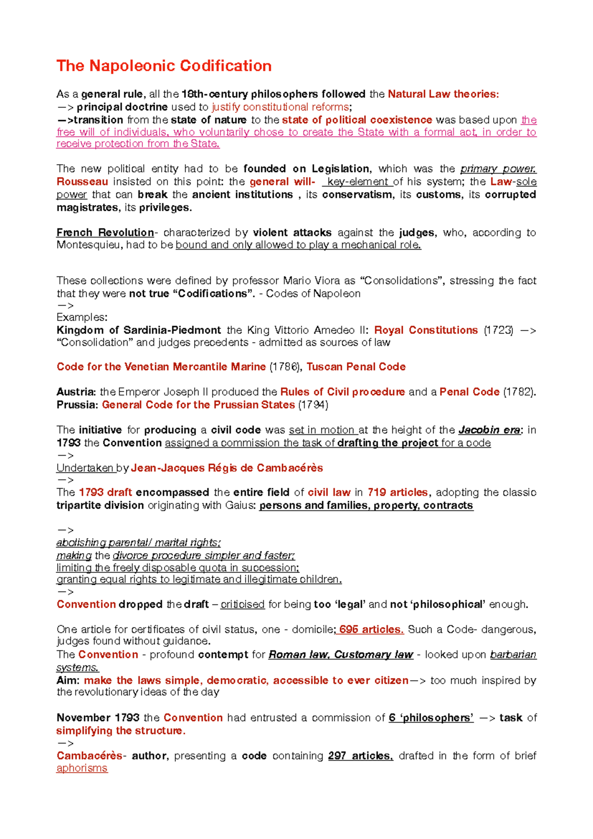 European History of Law: The Napoleonic Codification and Beyond - Studocu