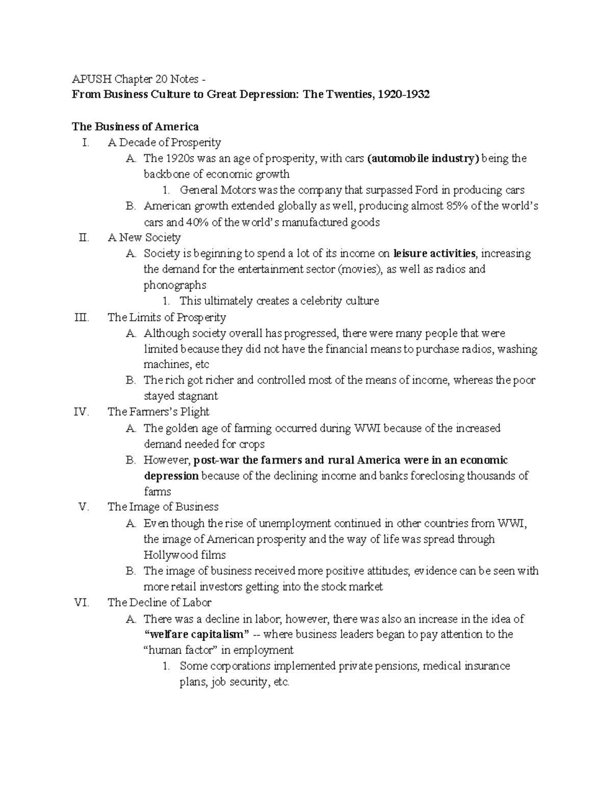 Give Me Liberty Chapter 20 Notes - APUSH Chapter 20 Notes - From ...