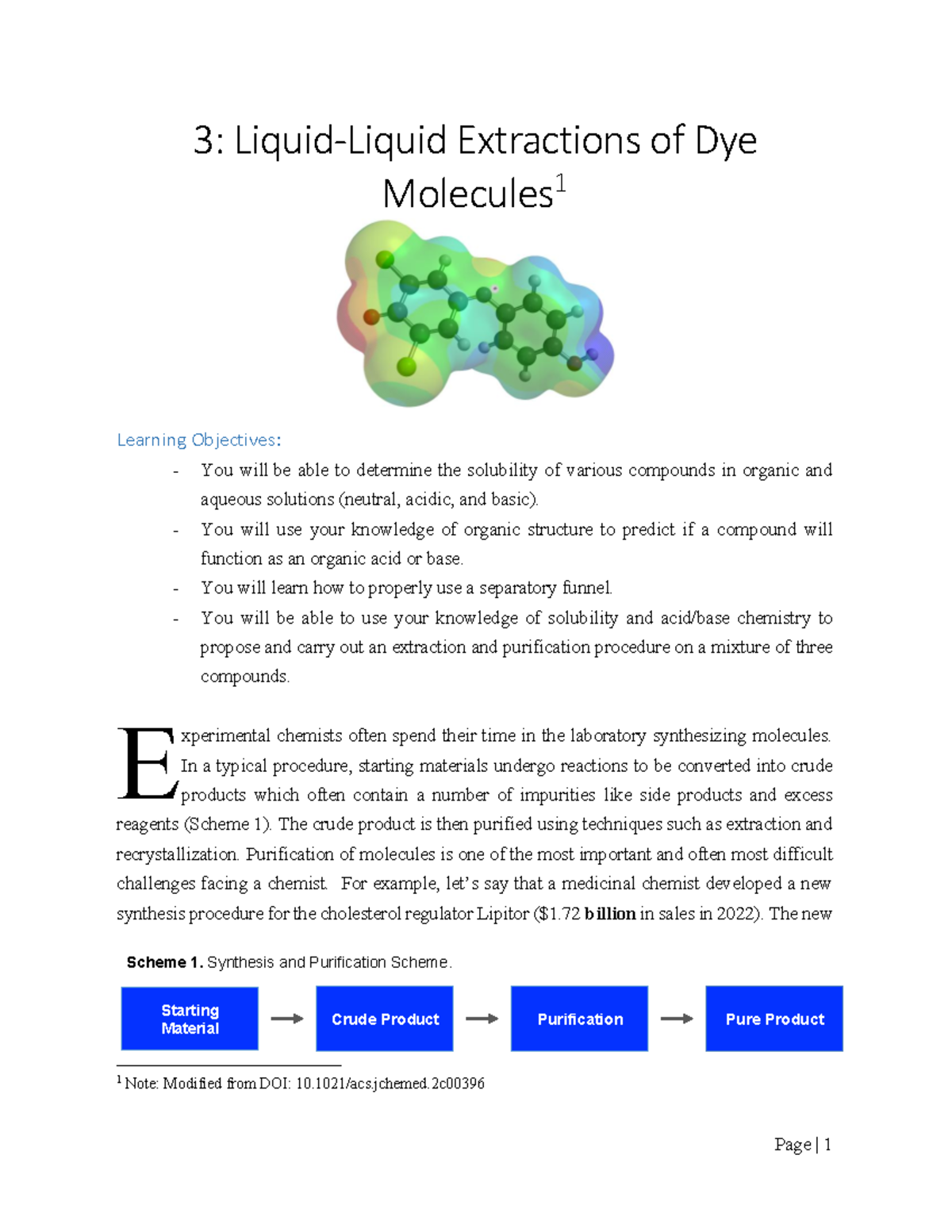 Exp 3: Liquid-Liquid Extractions of Dye Molecules F25 - Studocu