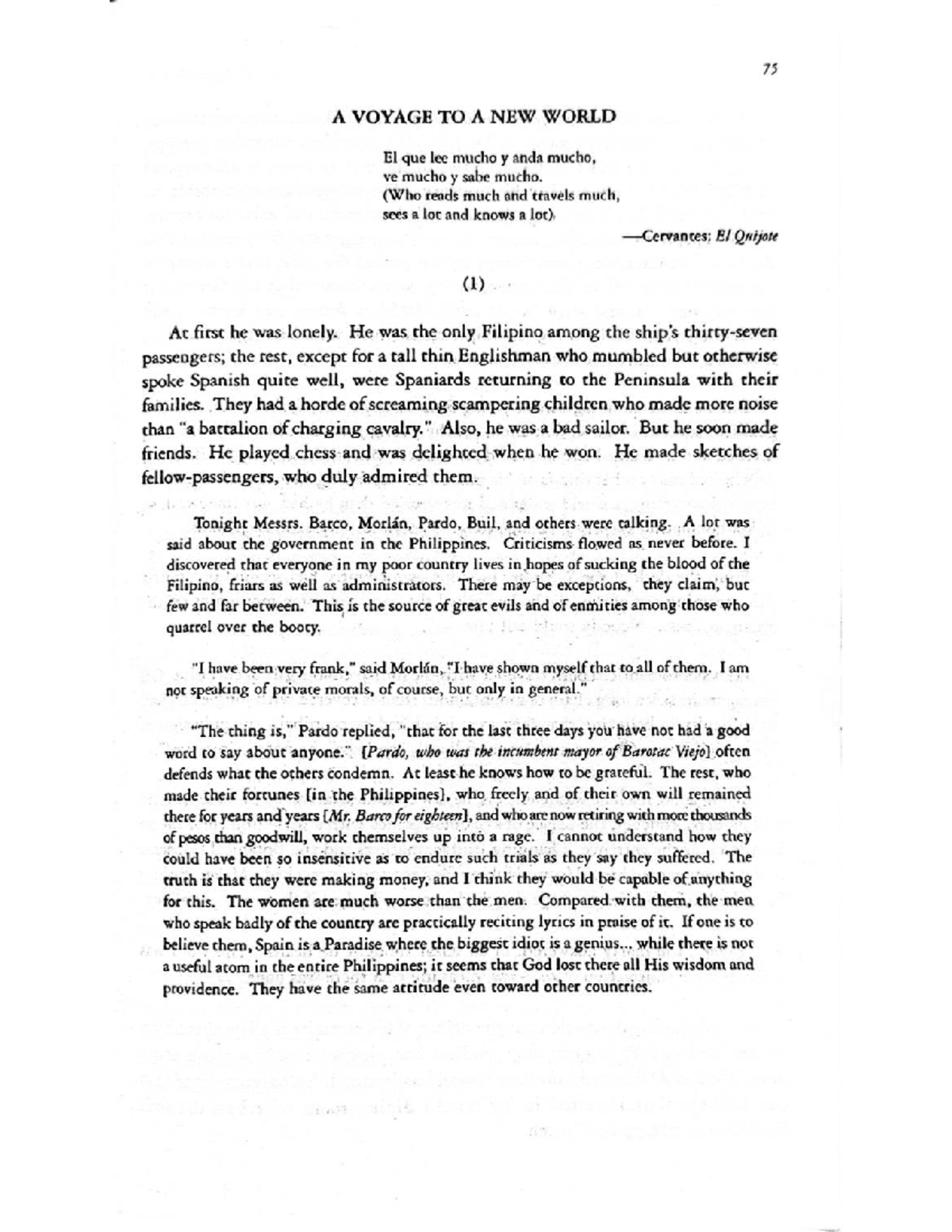 VII-A Voyage to a New World: Rizal's Journey and Reflections - Studocu