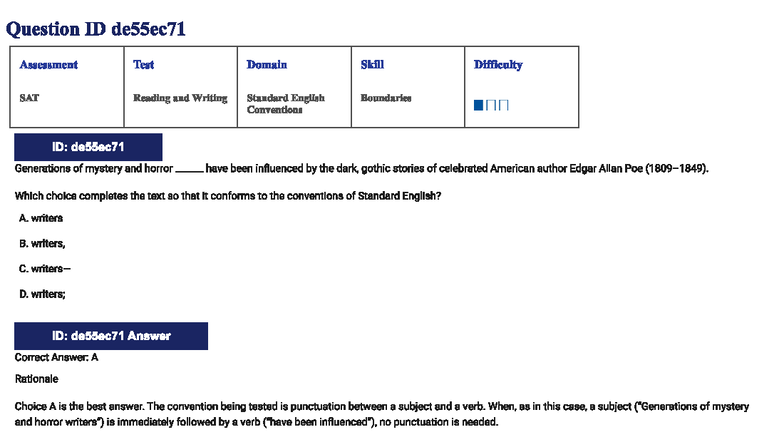 [SSQB] SAT Reading & Writing Standard English Conventions Assessment ...