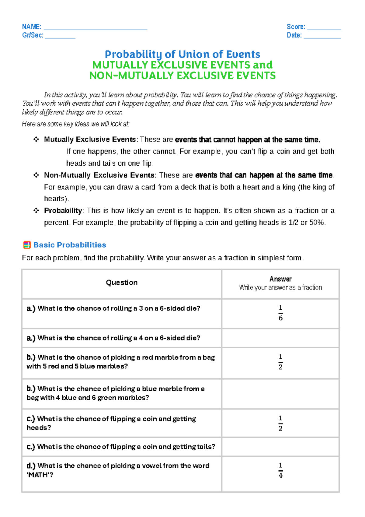 LAS Probability: Understanding Mutually Exclusive Events and Their ...