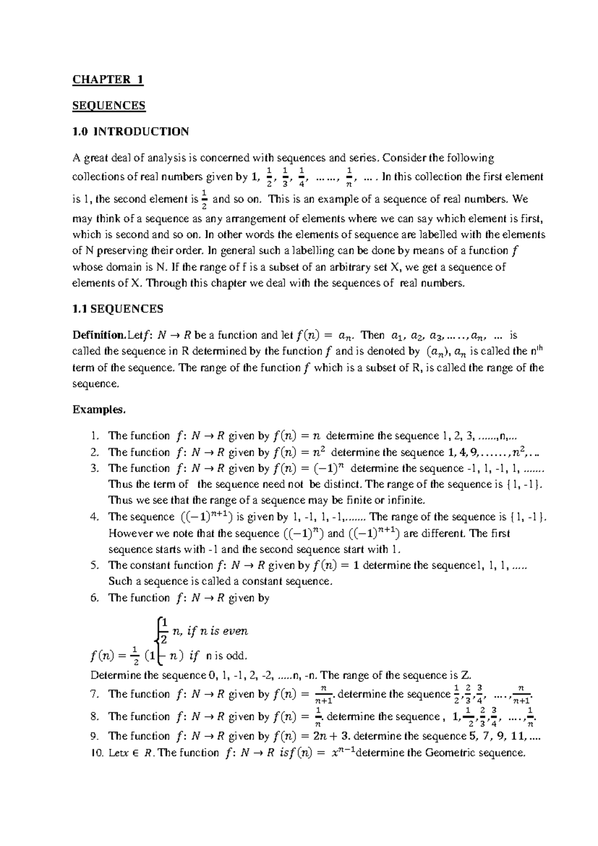 MATH101: Sequence and Series - Chapter Overview with Examples and ...