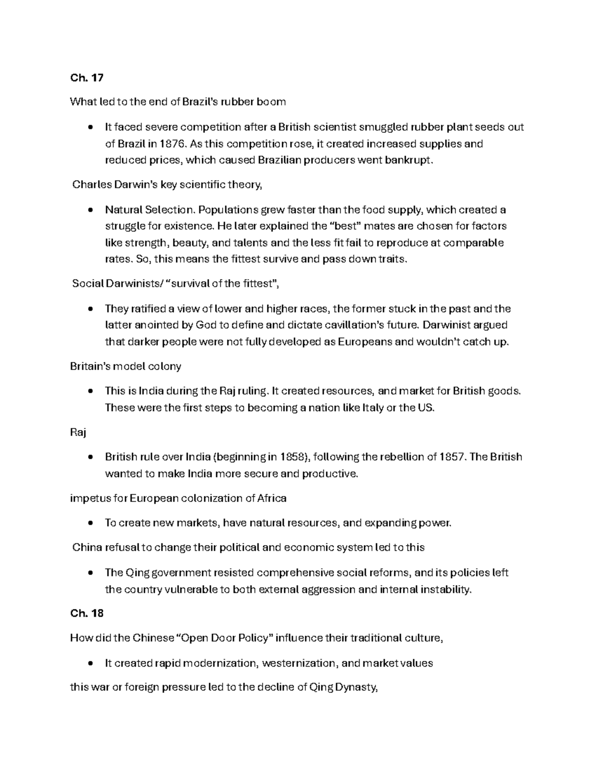 Ch. 17-19 Lecture Notes: Global Historical Trends - Studocu