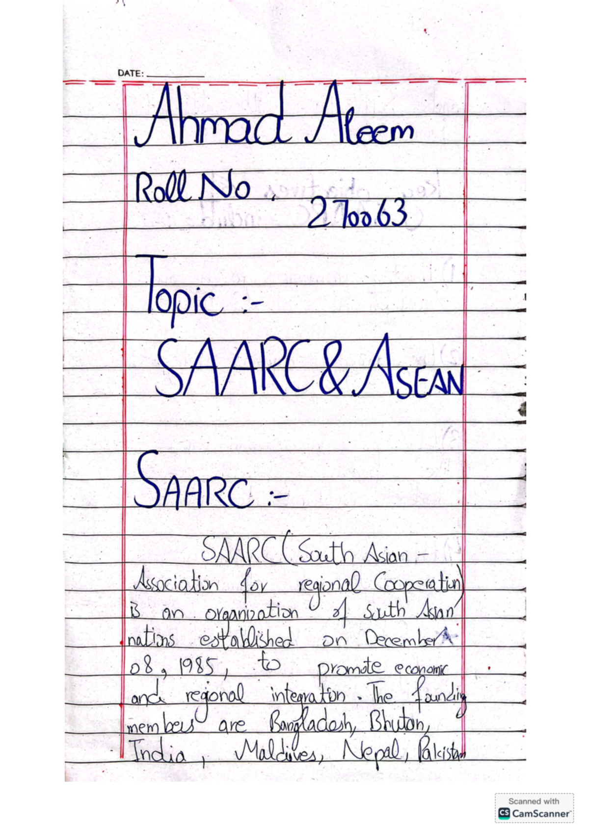 Cam Scanner 11-11-2024 19 - DATE: Ahmad Aleem Roll No 270063 Topic ...