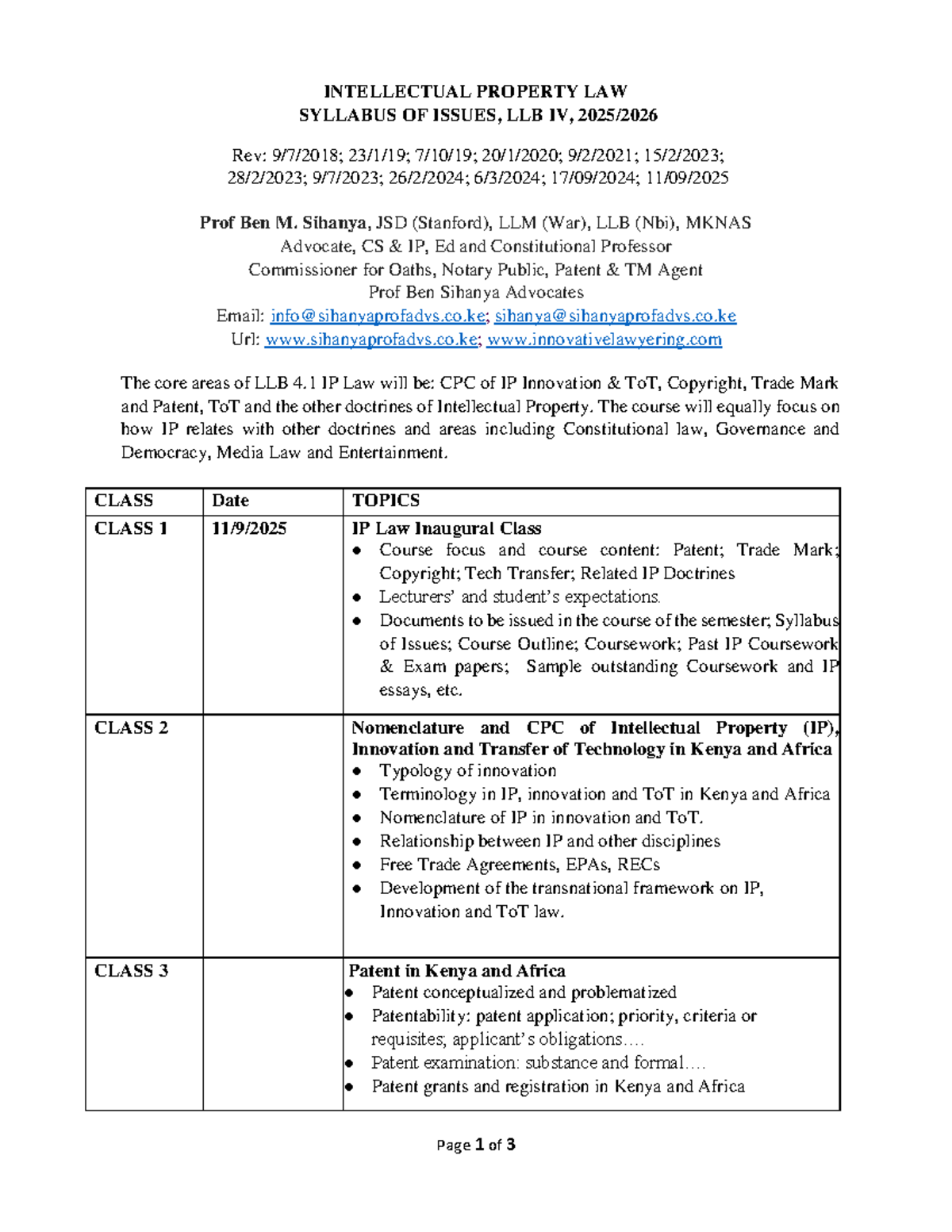 LLB IV: Intellectual Property Law Course Outline and Syllabus - Studocu