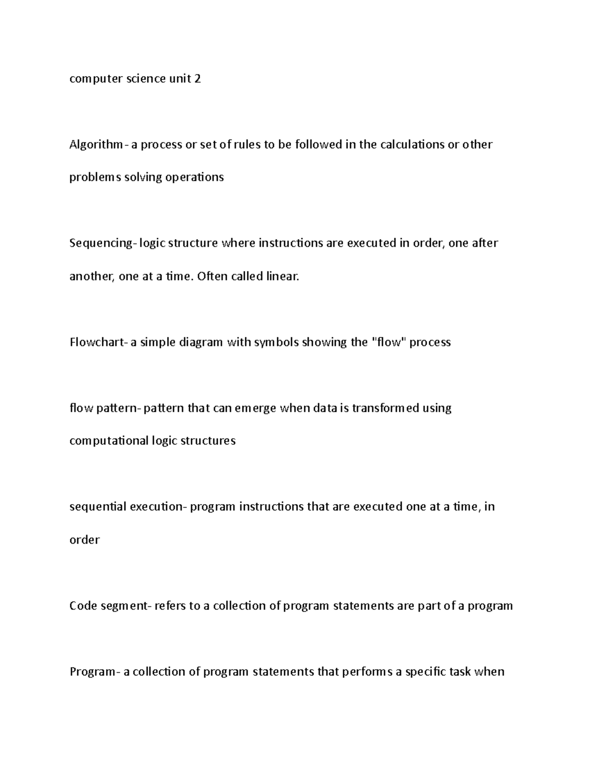 CS 101: Foundations of Computer Science Unit 2 Notes - Studocu
