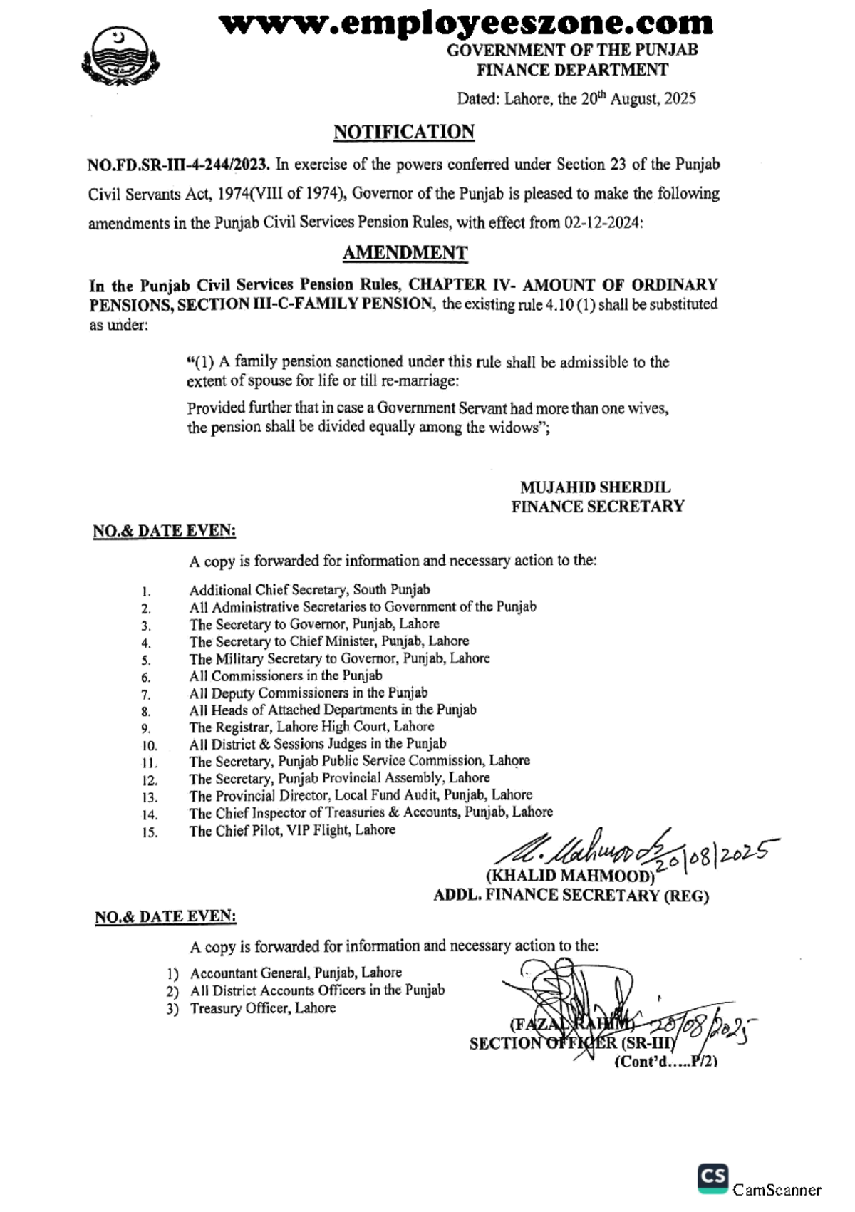 Amendments to Family Pension Rules 2008-2025 Notification - Studocu