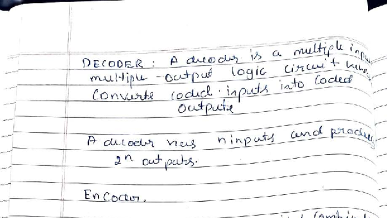 Dsdv - Decoder and Encoder Logic Circuits Notes - Studocu