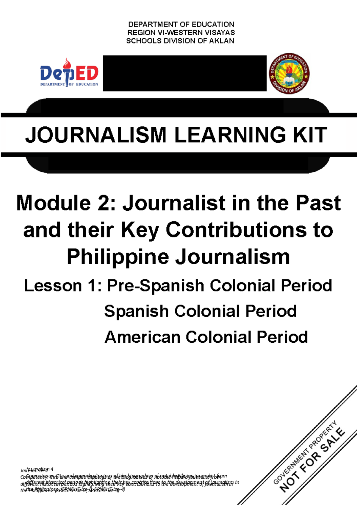 SPJ-Module-2-Grade-4 English - Journalism 4 Competency: Cite and ...