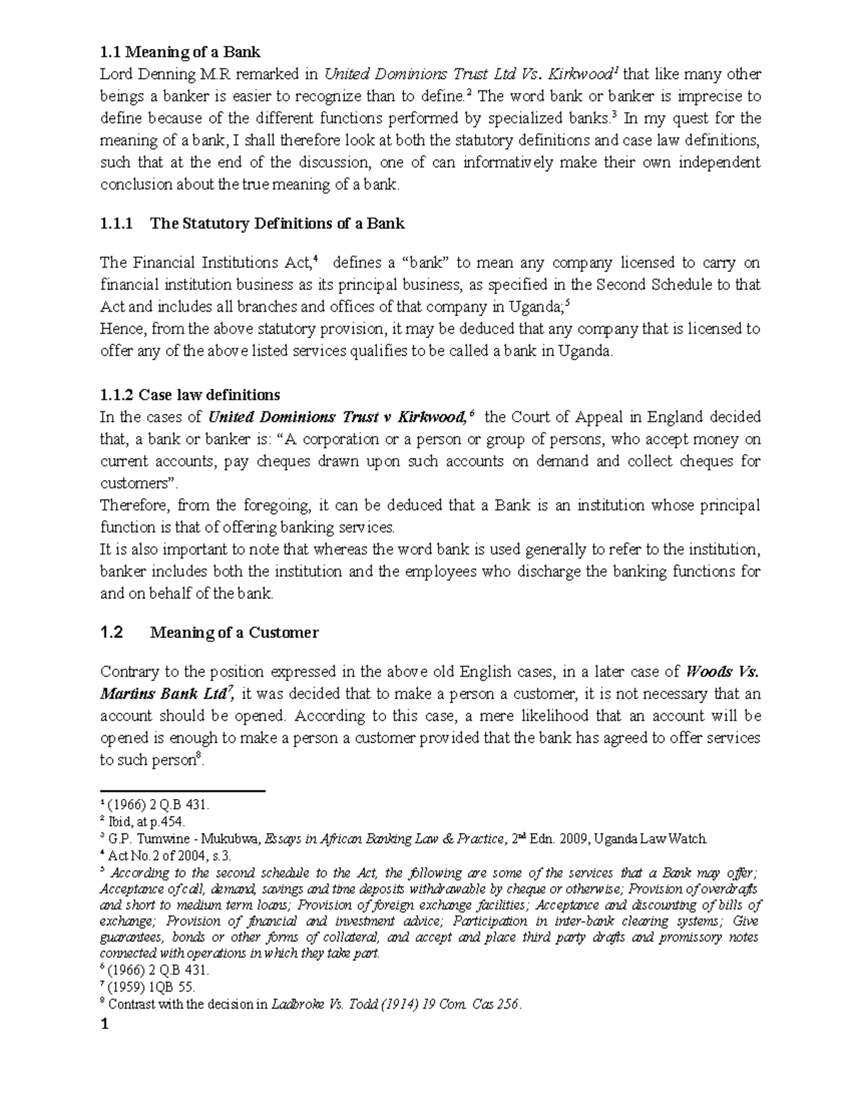 Duties of a Bank: Understanding the Banker-Customer Relationship - Studocu