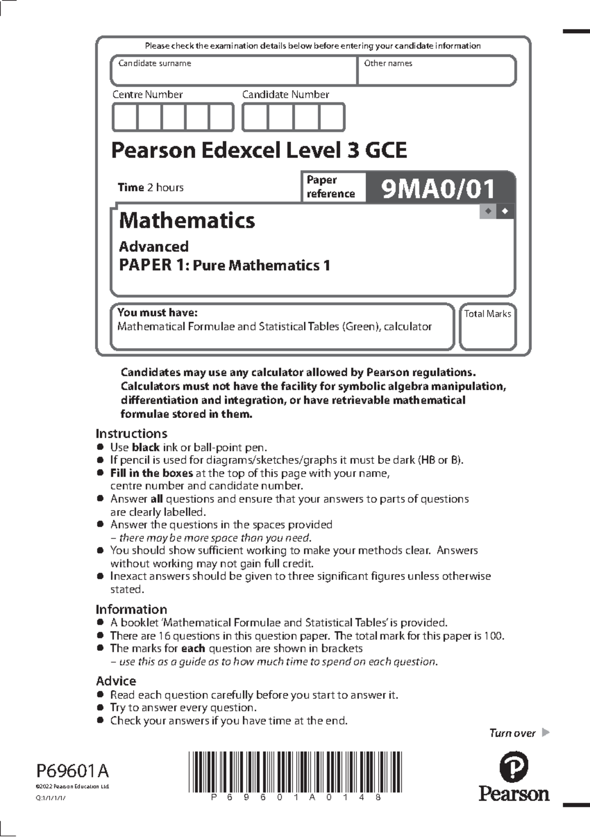 June 2022 P1 Pure Mathematics 1 Exam Worked Solutions and Guide - Studocu