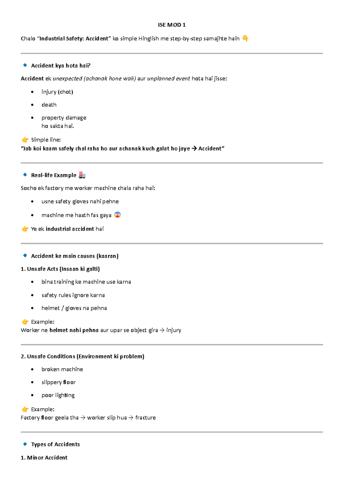 ISE MOD 1 - Chalo Safety: Understanding Accidents in Simple Hinglish ...