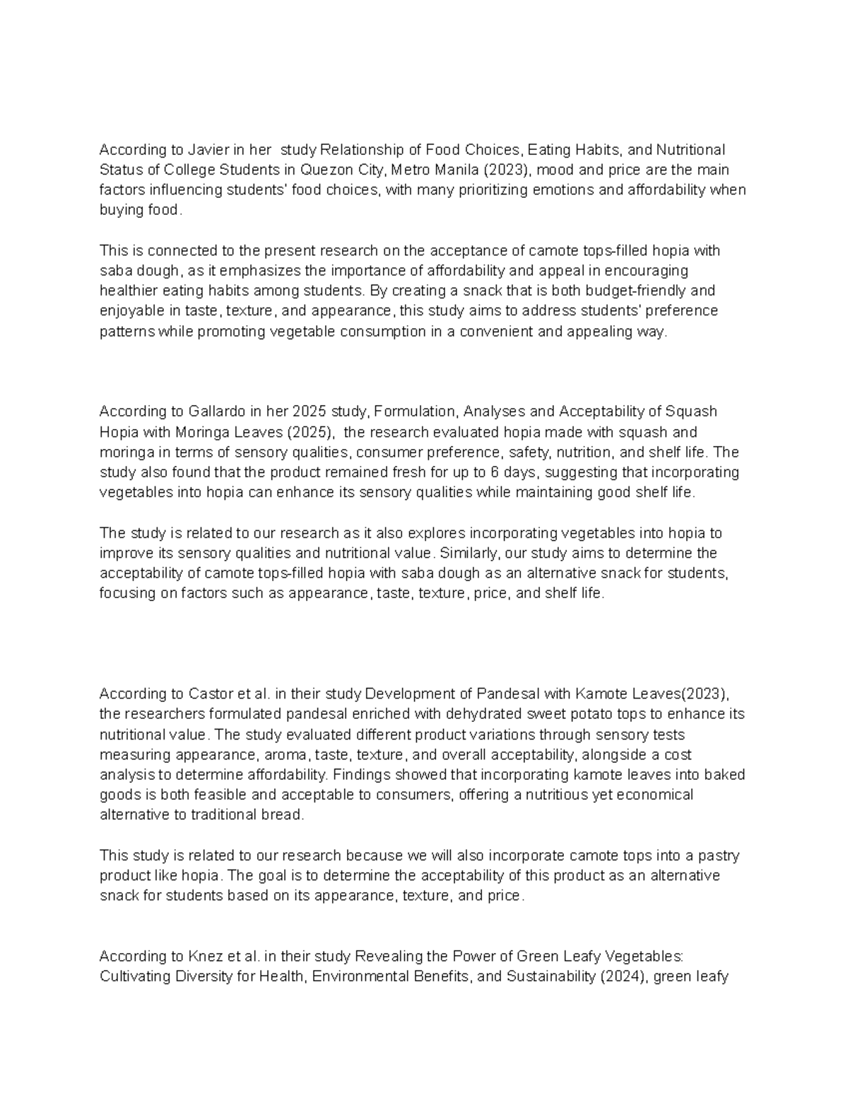 Local Study: Acceptability of Camote Hopia with Saba Dough - Studocu