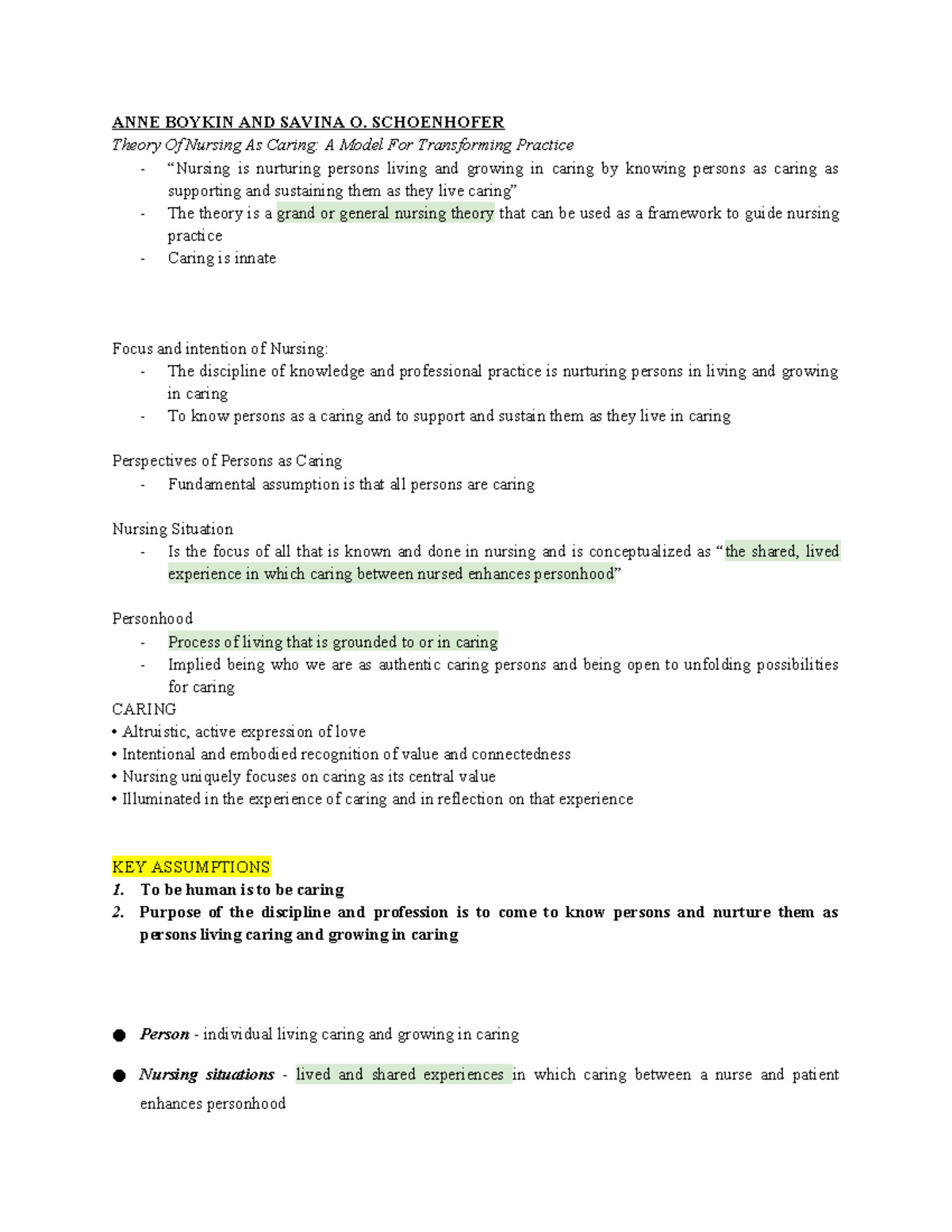 Anne boykin & savina schoenhofer - ANNE BOYKIN AND SAVINA O ...