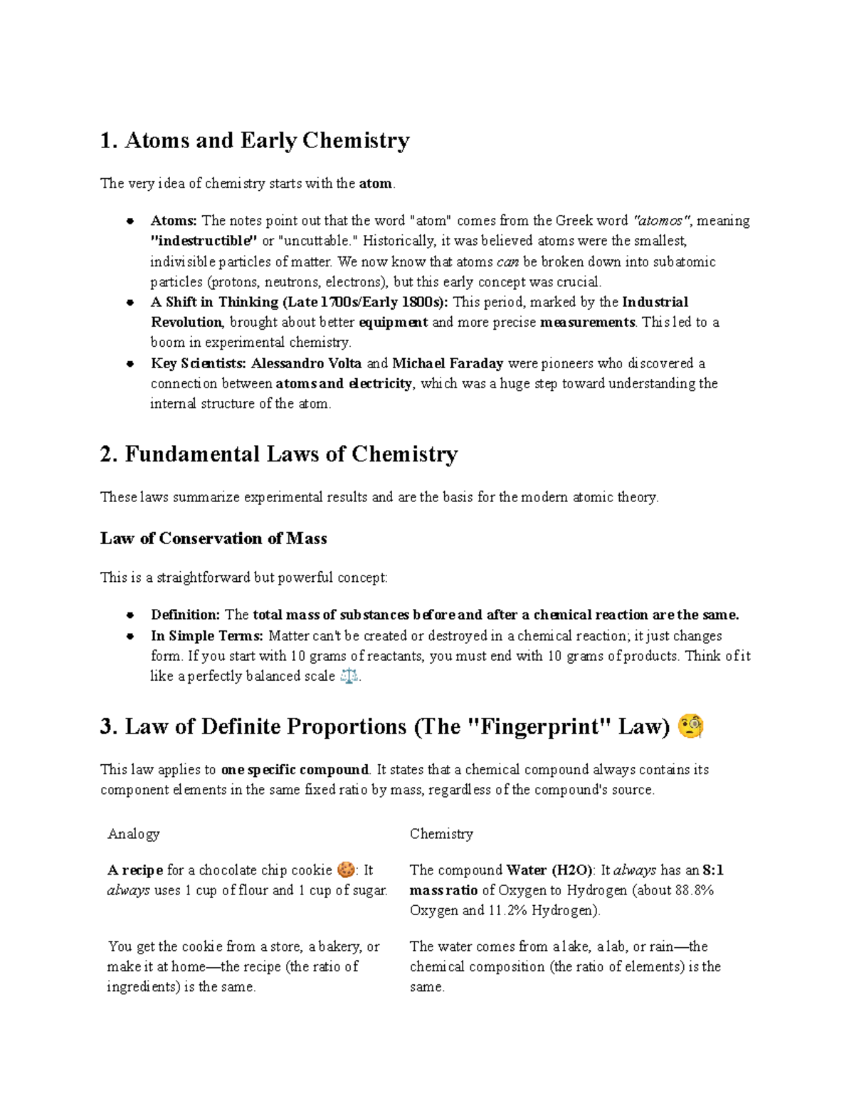 Chemistry Notes: Atomic Structure & Chemical Laws (CHEM 101) - Studocu