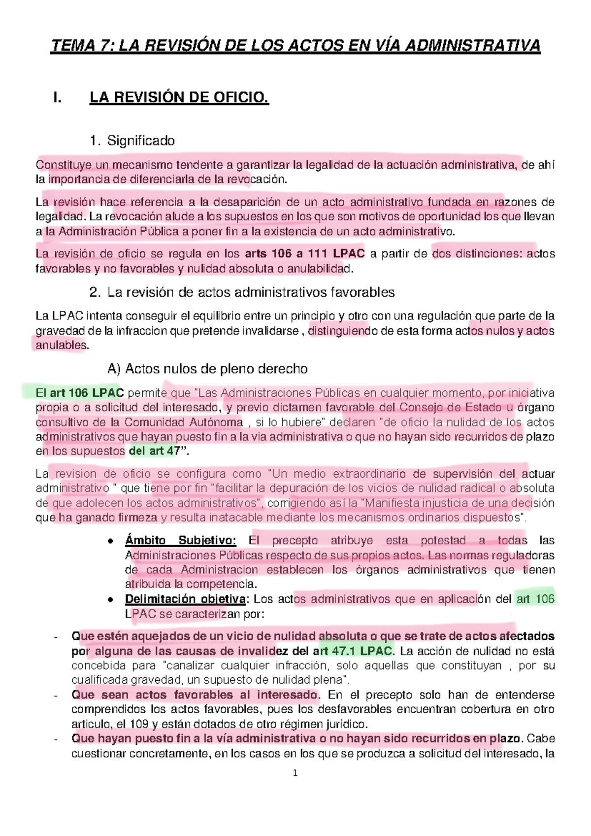 TEMA 7 Administrativo - TEMA 7: LA REVISIÓN DE LOS ACTOS EN VÍA ...
