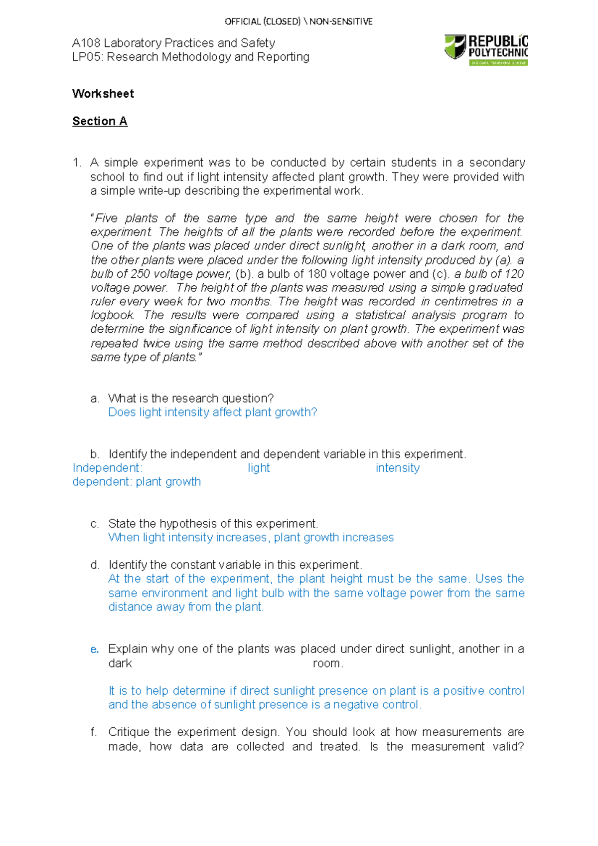 AY2021 Sem 1 A108 LP05 Lab Practices: Research Methodology Worksheet ...