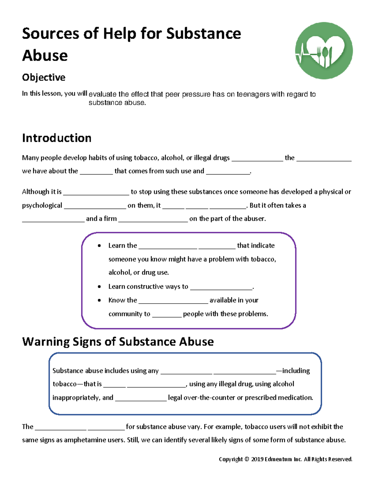 Sources of Help for Substance Abuse: Signs, Treatment, and Support ...