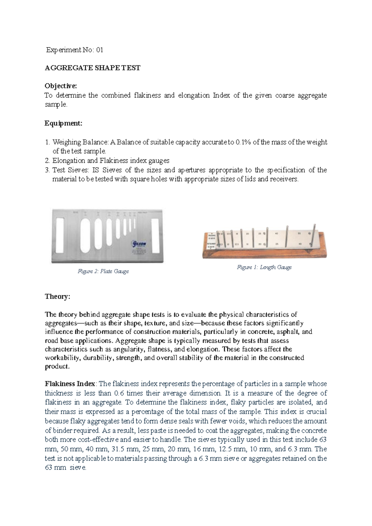 Title: CIVL 101: Aggregate Shape Test - Flakiness & Elongation Index ...