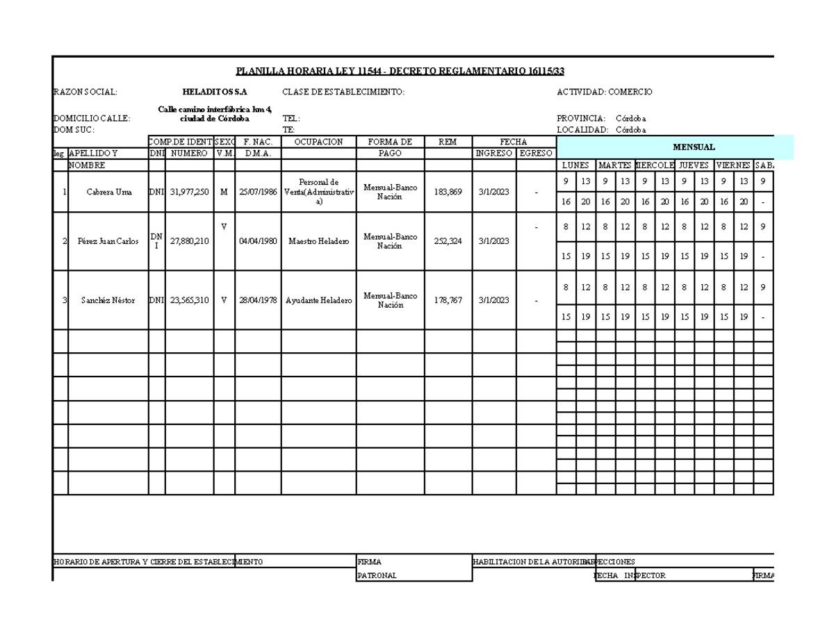 725252645 TP2 Horarios y Descansos según Ley 11544 y Decreto 16115 ...