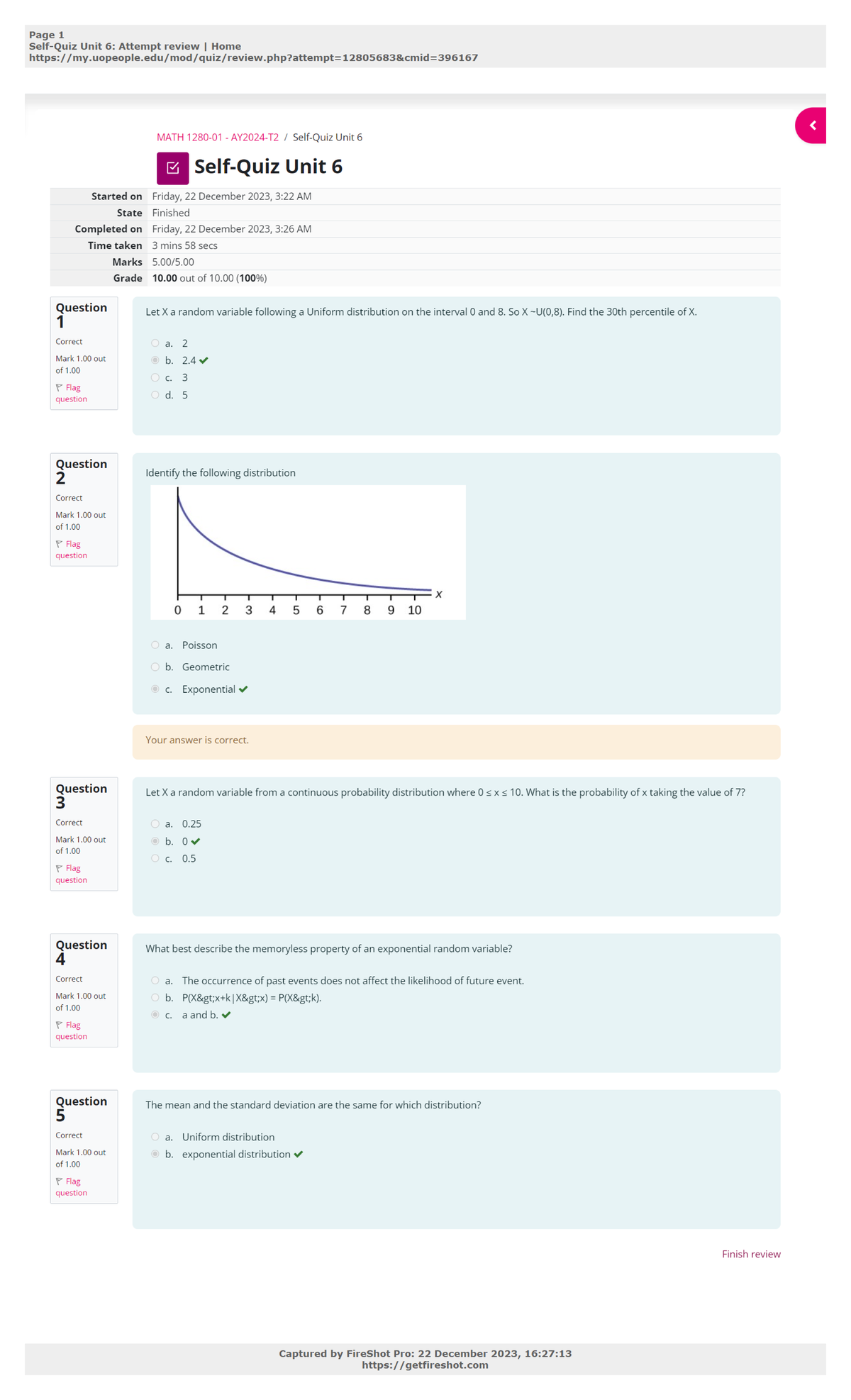 Self quiz 6 - math 1280 Self quiz 6 - MATH 1280-01 - AY2024-T2 Self ...