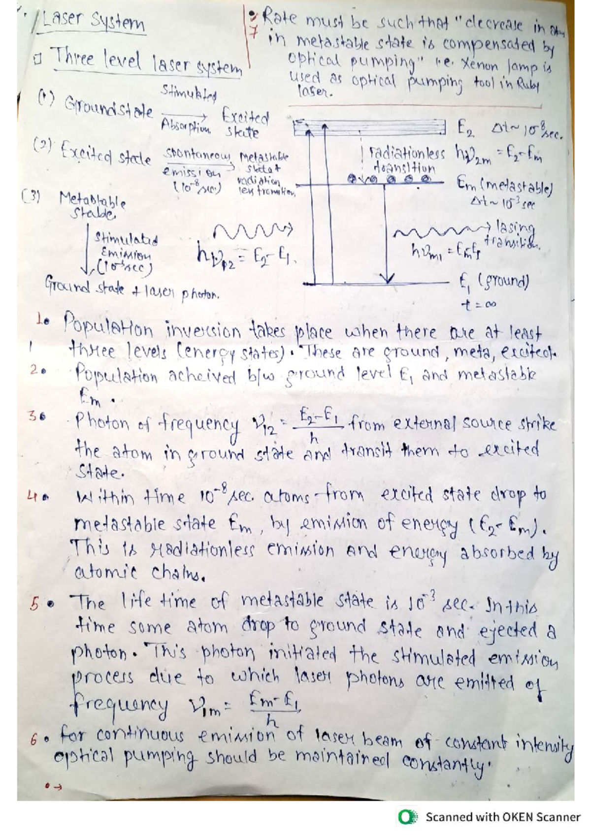 Laser Schemes: Understanding Three-Level Laser Systems - Studocu