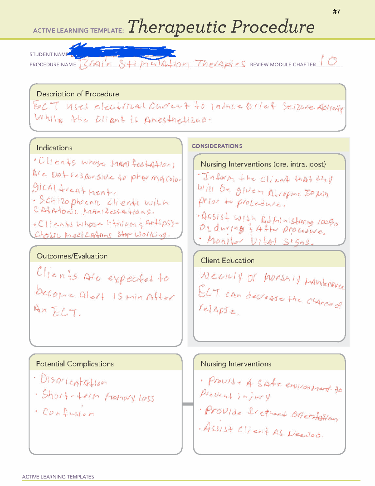 ACTIVE LEARNING TEMPLATE: ECT Procedure Review for 79iiation Therapies ...