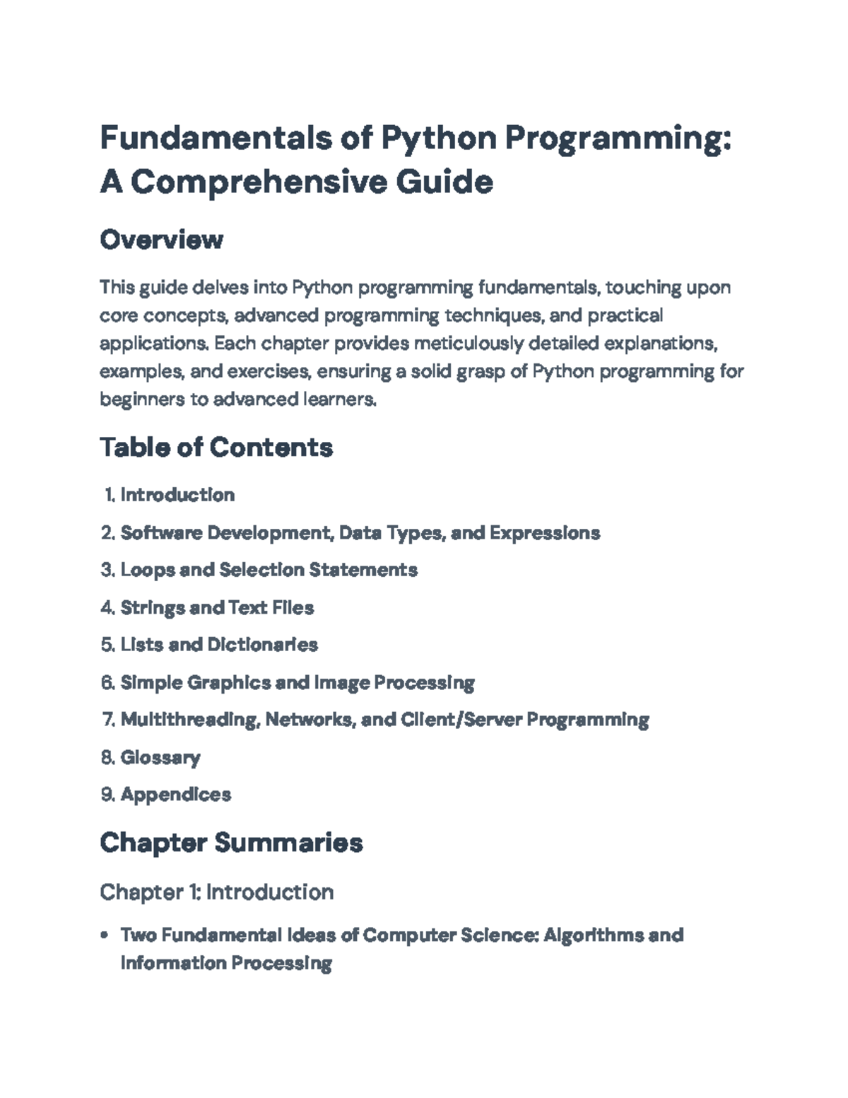Fundamentals of Python Programming: A Comprehensive Guide (CS101) - Fundamentals of Python - Studocu