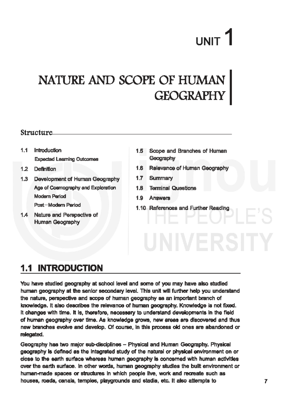 UNIT 1: NATURE AND SCOPE OF HUMAN GEOGRAPHY - Overview and Insights ...