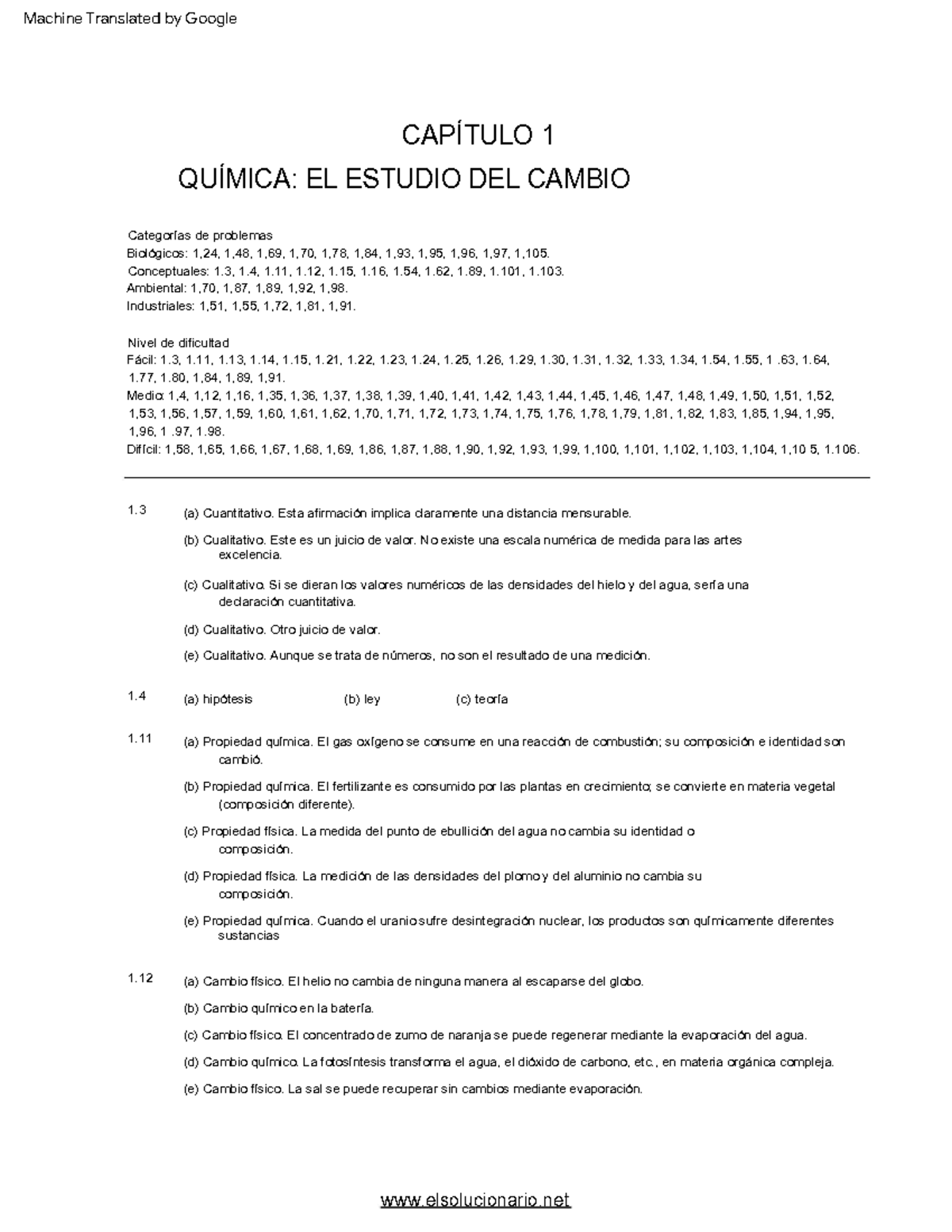 Solucionario Química para Raymond Chang - Capítulo 1 (12-1-24) - Studocu