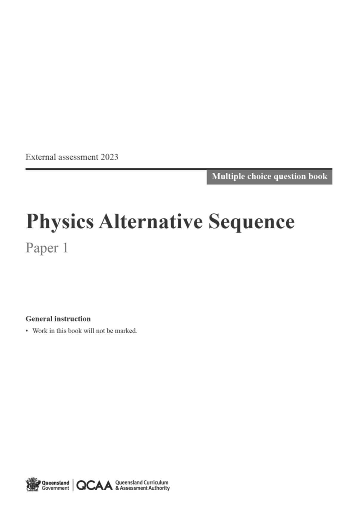AS Physics Practice Paper: Alternate Sequence Questions - Studocu