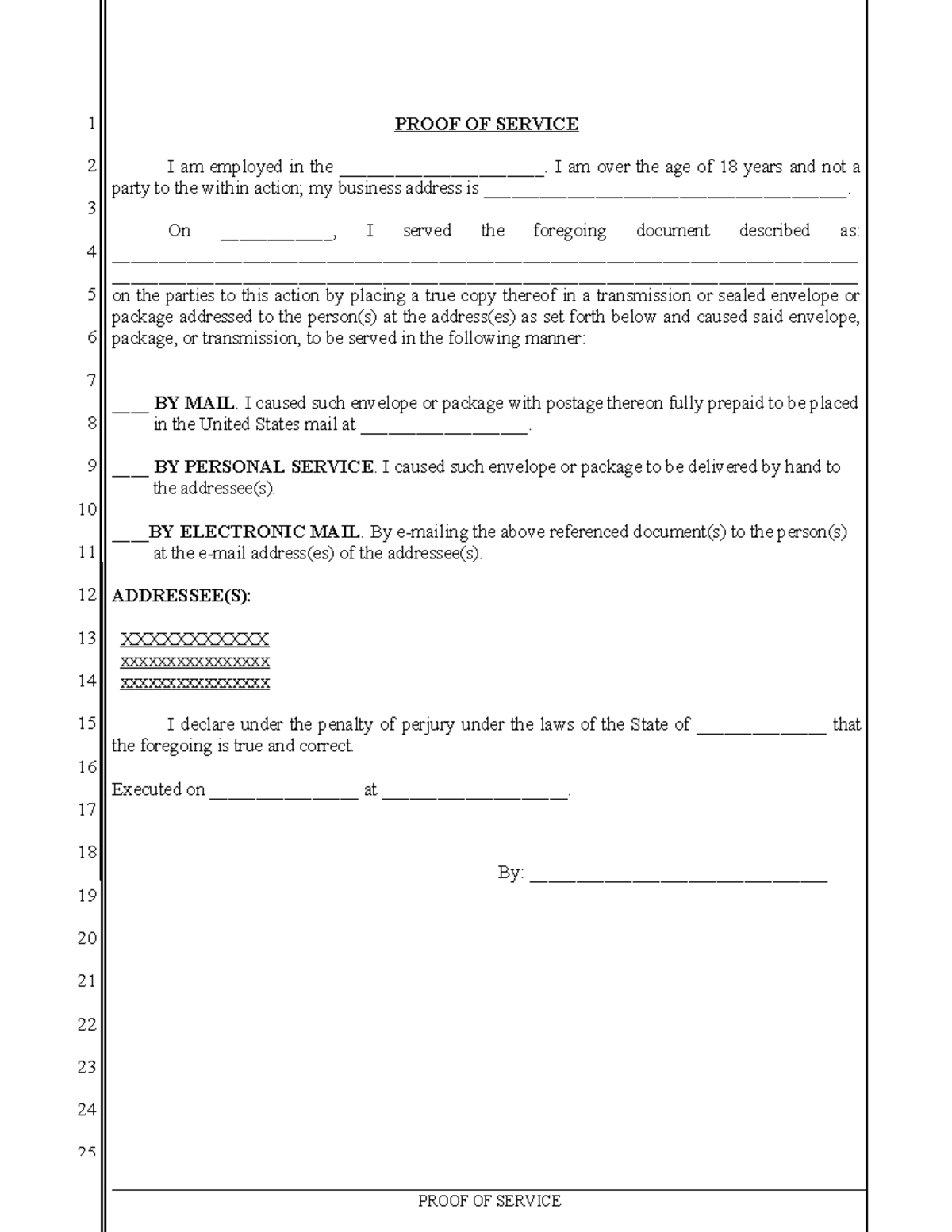 Template POS - Sample Proof of Service Document - Studocu
