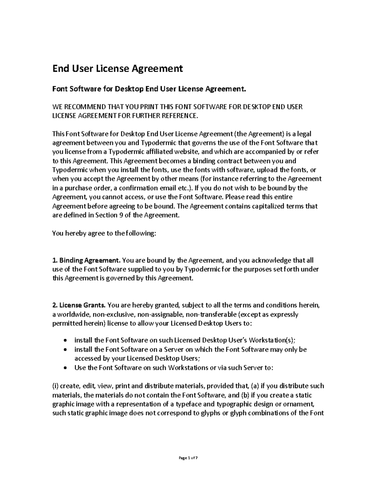 Typodermic Desktop End User License Agreement 2023 - EULA - Studocu