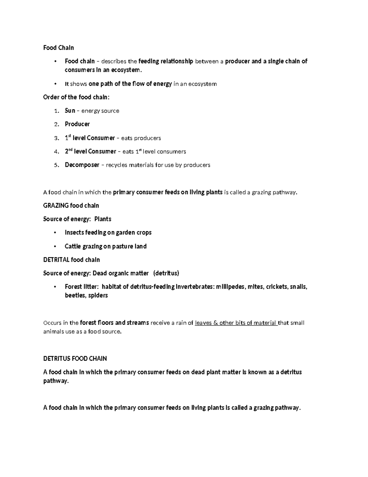 Food Chain Overview: Energy Flow & Trophic Levels - Studocu