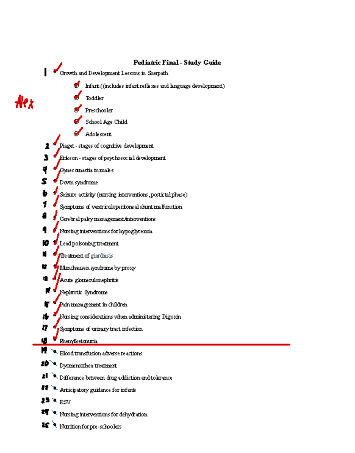 Final Study Guide - Pediatric Final - Study Guide Growth and ...