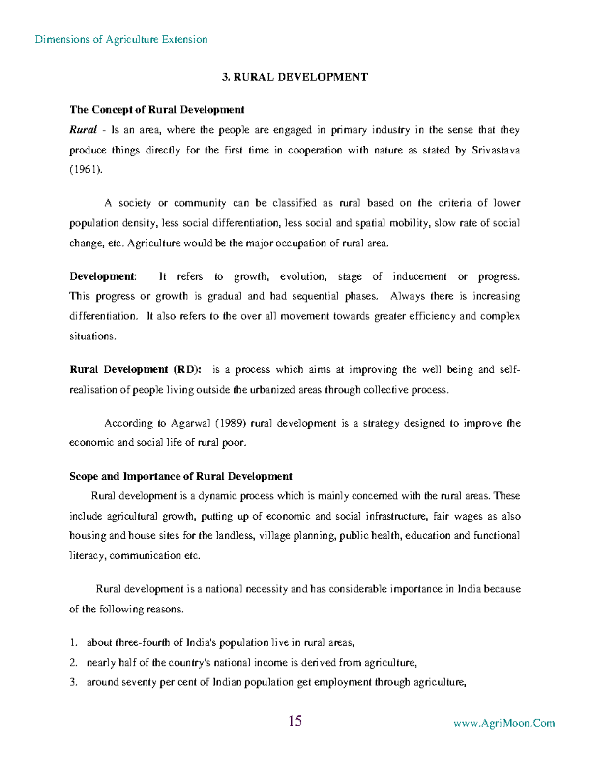 EXT Rural Development - Lecture Notes on Concepts & Importance - Studocu