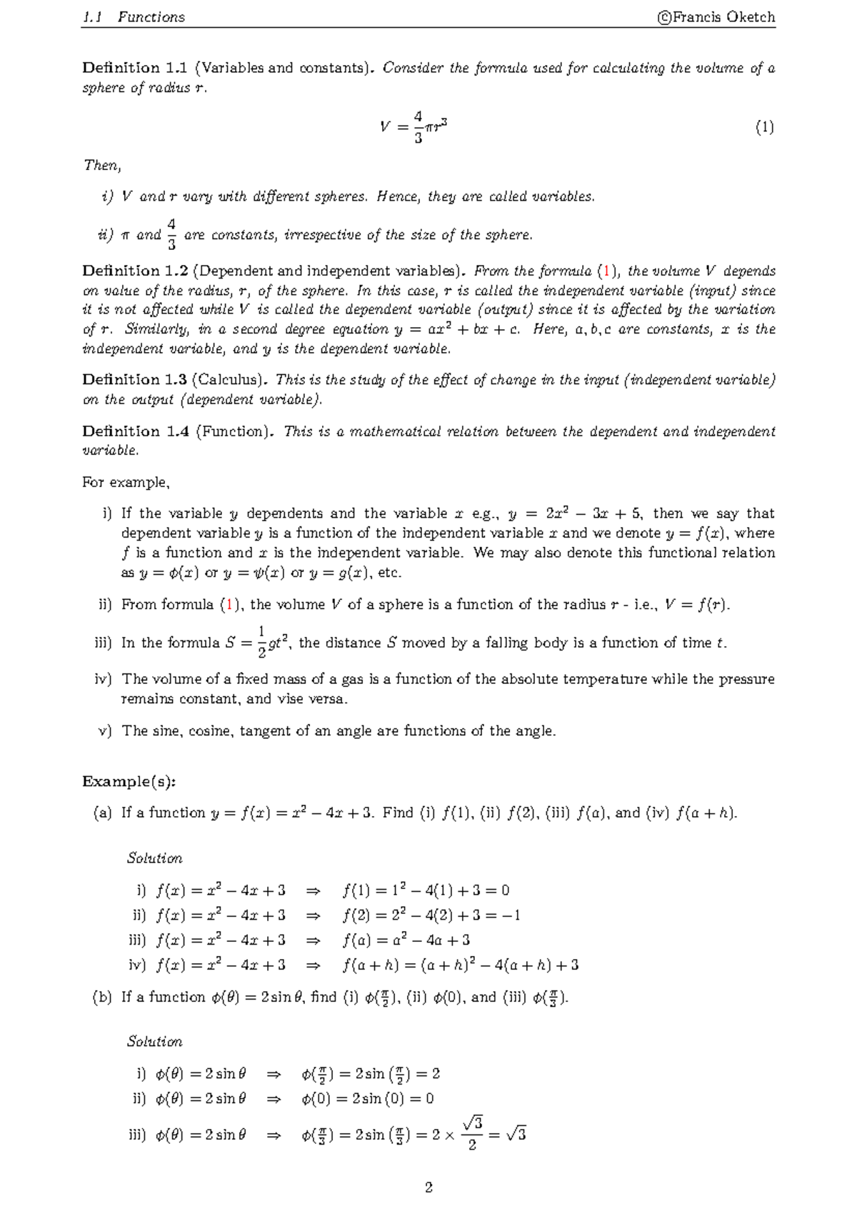 Final Exam Notes: Calculus Concepts & Applications (MATH 101) - Studocu