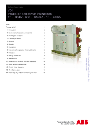 VD4 63 kA Circuit Breaker Installation & Service Manual - Studocu
