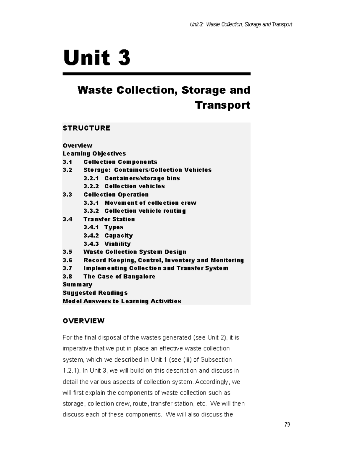Unit 3: Waste Collection, Storage & Transport in SWM - Studocu