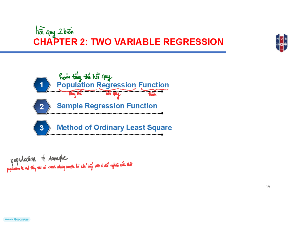 ECON 101: Chapter 2 - Two Variable Regression Analysis - Studocu