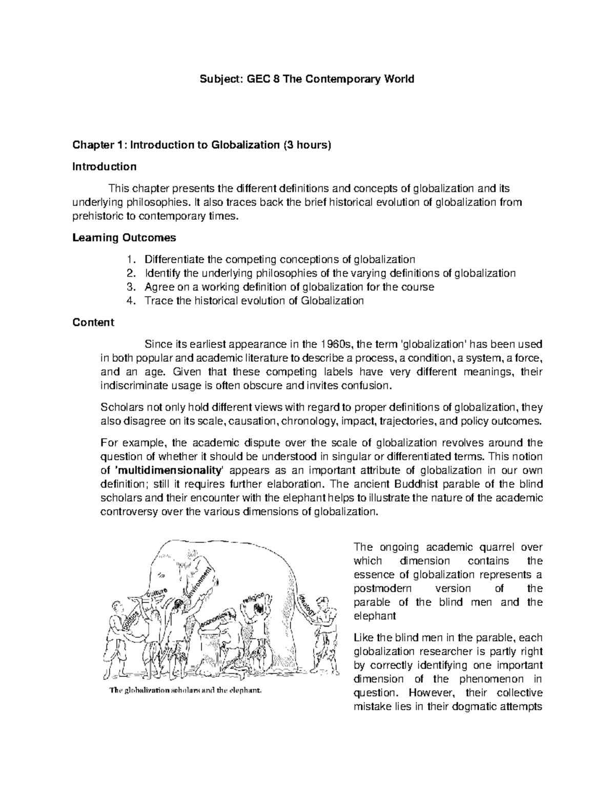 GEC 8 The Contemporary World - Subject: GEC 8 The Contemporary World ...