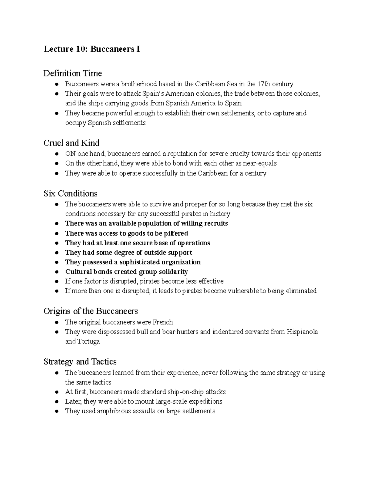 HI127 Lecture Notes: Buccaneers I & II and The Golden Age of Pirates ...