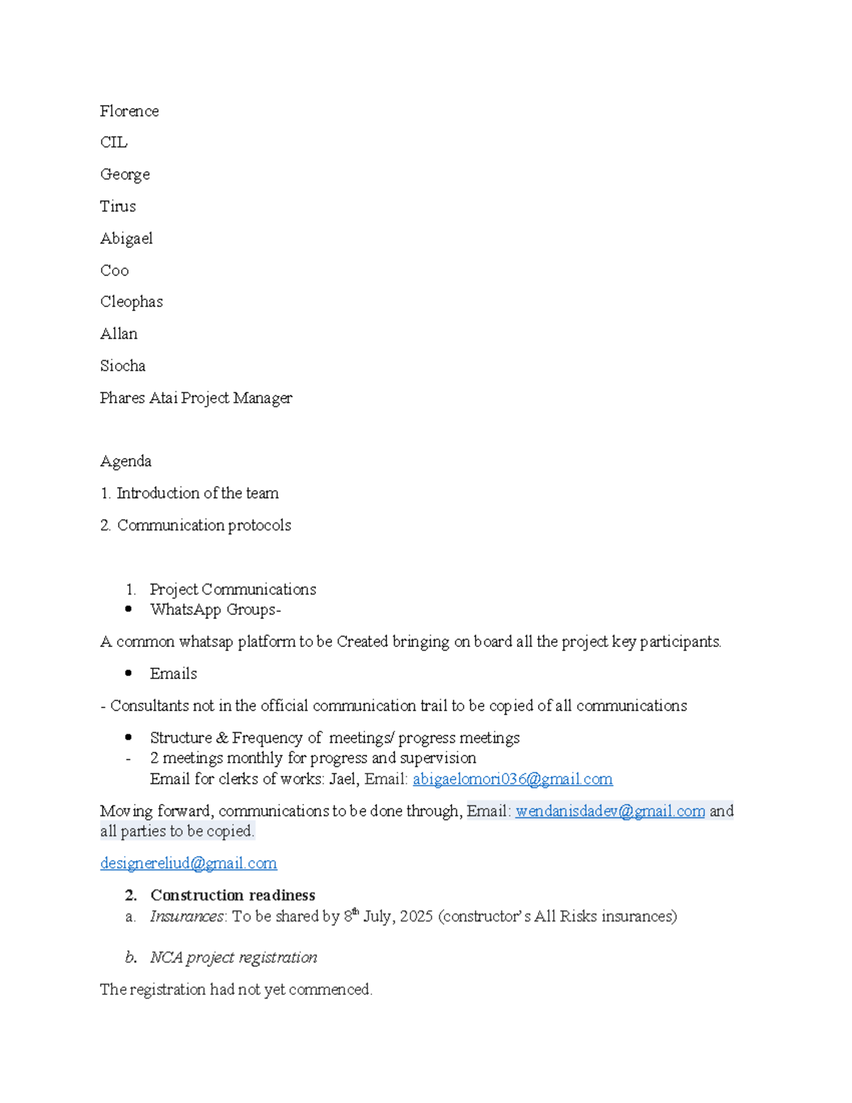 CIL Project Management Meeting Agenda - 7th July 2025 - Studocu